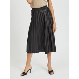 Plisseerock Vila "VINITBAN SKIRT - NOOS", Damen, Gr. M (38), schwarz, Web, Obermaterial: 96% Polyester, 4% Elasthan, unifarben, regular fit knieumspielend, R&ouml;cke