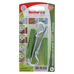 Fischer 2x Universald&uuml;bel UX GREEN 10 x 60 mm R RH mit Rand und Rundhaken - 520710