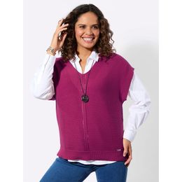 Casual Looks Damen Pullunder "Pullunder"magenta, Gr. 44, unifarben, 100% Baumwolle, Pullover