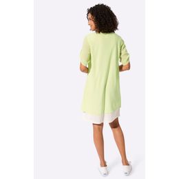 Casual Looks Damen Sommerkleid "Webkleid"pistazie, ecru, Gr. 40, unifarben, 100% Polyester, Kleider