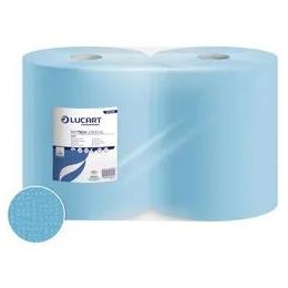 Lucart SkyTech 2.500 XL Industrielle Putztuchrollen blau 2-lagig, 36 cm breit, 500 T&uuml;cher 1 Pack = 2 Rollen