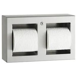 Bobrick B-3588 WC-Papierrollenhalter f&uuml;r 2 Rollen, abschlie&szlig;bar Edelstahl matt