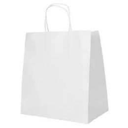 Papstar Tragetaschen, Papier 27 cm x 32 cm x 21,5 cm wei&szlig; mit gedrehtem Tragegriff 300 St&uuml;ck