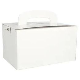 Papstar Lunch-Boxen, Pappe "pure" eckig 12,5 cm x 15,5 cm x 22,5 cm wei&szlig; mit Tragegriff 100 St&uuml;ck