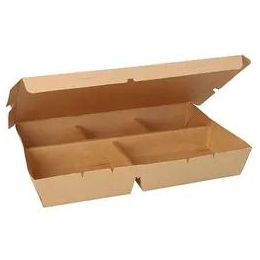 Papstar Starpak Lunchboxen, Pappe 5-geteilt 900 ml 4,2 cm x 17 cm x 25,5 cm braun 100 St&uuml;ck