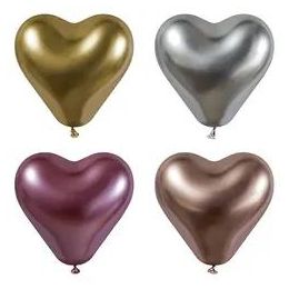 Papstar Luftballons &Oslash; 28 cm farbig sortiert "Glossy Heart" large 40 St&uuml;ck
