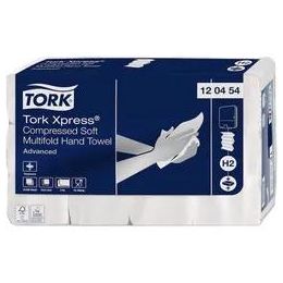 Tork 120454 Xpress Advanced komprimierte Papierhandt&uuml;cher Zellstoff Multifold H2 M-Falz 21 x 32 cm, 2-lagig, wei&szlig; 1 Pack = 2400 T&uuml;cher