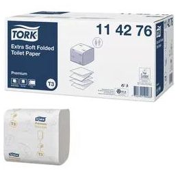 Tork 114276 Premium Extra-Weiches Toilettenpapier Einzelblatt T3 2-lagig 1 Karton = 7560 Blatt