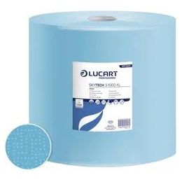 Lucart SkyTech 3.1000 XL Industrielle Putztuchrolle blau 3-lagig, 36 cm breit, 1000 T&uuml;cher 1 Rolle