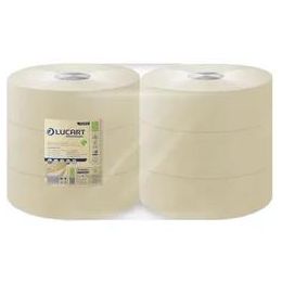 Lucart EcoNatural 350 Toilettenpapier Midi Jumbo havanna 2-lagig, 350 Meter 1 Pack = 6 Rollen