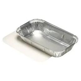 Papstar Starpak Schalen, Alu + Einlegedeckel, PP-beschichtet eckig 0,65 l 3,4 cm x 13 cm x 22 cm f&uuml;r Lasagne 100 St&uuml;ck