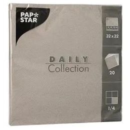 Papstar Servietten "DAILY Collection" 1/4-Falz 32 cm x 32 cm grau 300 St&uuml;ck