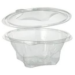 Papstar Starpak Feinkost- und Salatschalen mit Klappdeckel, R-PET rund 750 ml &Oslash; 17,4 cm, 7,3 cm glasklar 300 St&uuml;ck