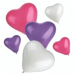 Papstar Luftballons farbig sortiert "Heart" small + medium 144 St&uuml;ck