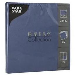 Papstar Servietten "DAILY Collection" 1/4-Falz 32 cm x 32 cm dunkelblau 300 St&uuml;ck