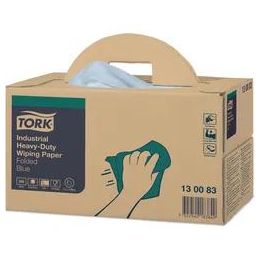 Tork 130083 Premium extra-starke Industrie-Papierwischt&uuml;cher W7 blau 3-lagig, 38,5 x 32,4 cm, 200 T&uuml;cher 1 Karton = 200 T&uuml;cher