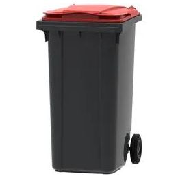 Vepa Bins Mini Container 240 Liter mit Klappdeckel zweifarbig grau/rot