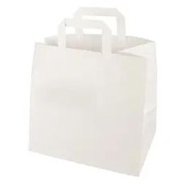 Papstar Tragetaschen, Papier 25 cm x 26 cm x 17 cm wei&szlig; mit Tragegriff und Einzel EAN 250 St&uuml;ck