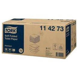 Tork 114273 Premium Weiches Toilettenpapier Einzelblatt T3 2-lagig 1 Karton = 7560 Blatt