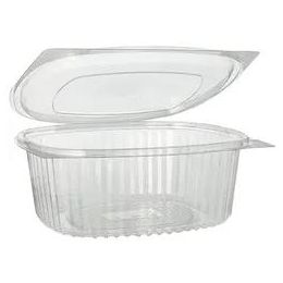 Papstar Starpak Feinkost- und Salatschalen mit Klappdeckel, R-PET oval 1000 ml 6,6 cm x 15,8 cm x 18,4 cm klar 400 St&uuml;ck