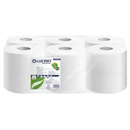 Lucart Eco 180 Toilettenpapier Jumbo wei&szlig; 2-lagig, 180 Meter 1 Pack = 12 Rollen