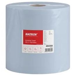 Katrin 464354 XXL Industrieputztuchrolle blau, 3-lagig, 38 cm breit, 1000 T&uuml;cher 1 St&uuml;ck