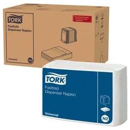 Tork 10933 Universal Spenderserviette N2 Fastfold, 11,5 x 8,3 cm, 1-lg, wei&szlig; 1 Karton = 10800 T&uuml;cher