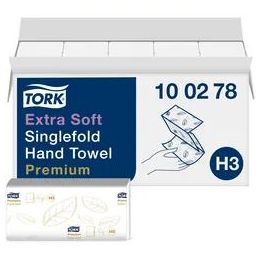 Tork 100278 Premium extra weiche Papierhandt&uuml;cher Zickzack, hochwei&szlig; 23 x 23 cm 1 Karton = 3000 T&uuml;cher