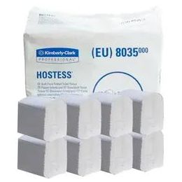Hostess 8035 Toilettenpapier 32 Einzelblatt Maxi Pack, gefaltet, Recycling, wei&szlig;, 2-lagig 1 Karton = 8000 Blatt