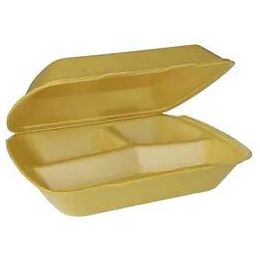 Papstar Starpak Men&uuml;boxen mit Klappdeckel, XPS 3-geteilt 7,5 cm x 24,3 cm x 20,8 cm gold 200 St&uuml;ck