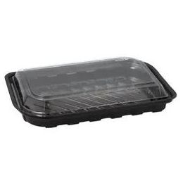 Papstar Starpak Sushi-Schalen R-PET rechteckig 21 cm x 13 cm x 4,3 cm schwarz mit transparentem Deckel 700 St&uuml;ck