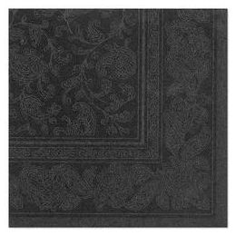 Papstar Servietten "ROYAL Collection" 1/4-Falz 40 cm x 40 cm schwarz "Ornaments" 250 St&uuml;ck