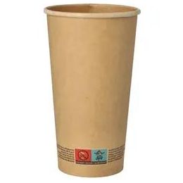 Papstar Trinkbecher, Pappe 0,5 l &Oslash; 9 cm, 15 cm braun 1000 St&uuml;ck