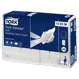 Tork 120398 Xpress Advanced Papierhandt&uuml;cher Zellstoff Multifold 21,2 x 25,5 cm 2-lagig wei&szlig; 1 Karton = 3780 T&uuml;cher