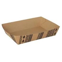 Papstar Conpax (LM) Snacktrays, Pappe 4 cm x 11 cm x 16 cm braun "Maori" extra gro&szlig; 400 St&uuml;ck
