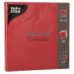 Papstar Servietten "DAILY Collection" 1/4-Falz 32 cm x 32 cm bordeaux 300 St&uuml;ck