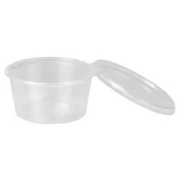 Papstar Pro Pac Dressingbecher mit Deckel, PP rund 80 ml &Oslash; 7 cm, 3,5 cm transparent 500 St&uuml;ck