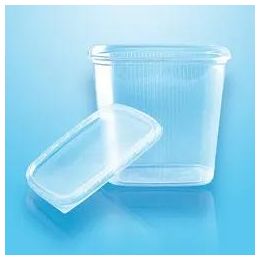Papstar Pro Pac Verpackungsbecher mit Deckel, PP eckig 500 ml 10,1 cm x 8,9 cm x 11,4 cm transparent 250 St&uuml;ck