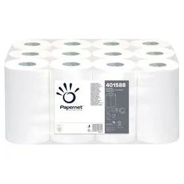 Papernet Centrefeed Handtuchrollen Innenabrollung, 1-lagig, Zellstoff, wei&szlig;, 117 Meter 1 Pack = 12 Rollen