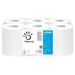 Papernet Toilettenpapier Mini Jumborolle wei&szlig; 2-lagig, 170 Meter 1 Pack = 12 Rollen