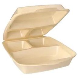 Papstar Starpak Men&uuml;boxen mit Klappdeckel, XPS 3-geteilt 7,5 cm x 22 cm x 28,5 cm beige laminiert 200 St&uuml;ck