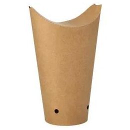 Papstar Pommes-Frites-Sch&uuml;tte, Pappe rund &Oslash; 6 cm, 17,7 cm braun gro&szlig; 500 St&uuml;ck