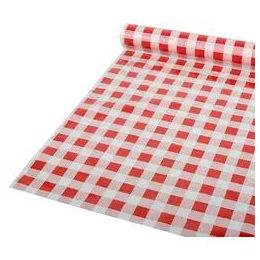 Papstar Starpak Tischdecke, Folie 50 m x 80 cm rot "Karo" 1 St&uuml;ck