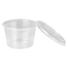 Papstar Pro Pac Dressingbecher mit Deckel, PP rund 100 ml &Oslash; 7 cm, 4,4 cm transparent 500 St&uuml;ck
