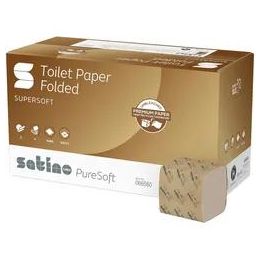 Satino by Wepa PureSoft Toilettenpapier Einzelblatt BT1, Recycling, 2-lagig 1 Karton = 9000 Blatt