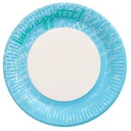 Papstar Teller, Pappe rund &Oslash; 23 cm blau "Table Pleasures" 200 St&uuml;ck