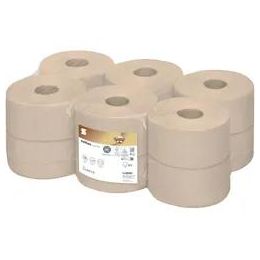 satino by Wepa PureSoft Toilettenpapier Mini Jumbo beige JT1, Recycling, 2-lagig, 180 Meter 1 Pack = 12 Rollen