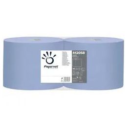 Papernet Industrieputztuchrollen blau 2-lagig, 21,5 cm breit, 1000 T&uuml;cher 1 Pack = 2 Rollen
