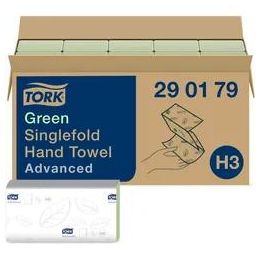 Tork 290179 Advanced Zickzack Papierhandt&uuml;cher, 2-lagig, 25 x 23cm, gr&uuml;n 1 Karton = 3750 T&uuml;cher