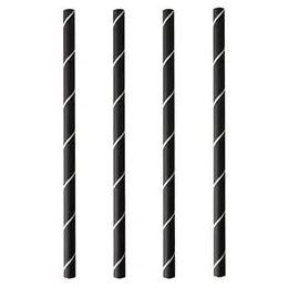 Papstar Cocktail Trinkhalme, Papier &Oslash; 7 mm, 15 cm schwarz/wei&szlig; "Stripes" 4000 St&uuml;ck